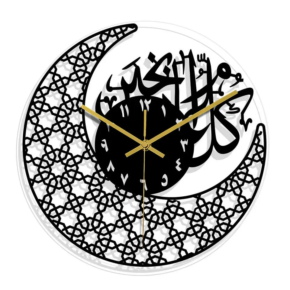 New Design Large Wooden Wall Clock High Quality Antique Islamic Style ...