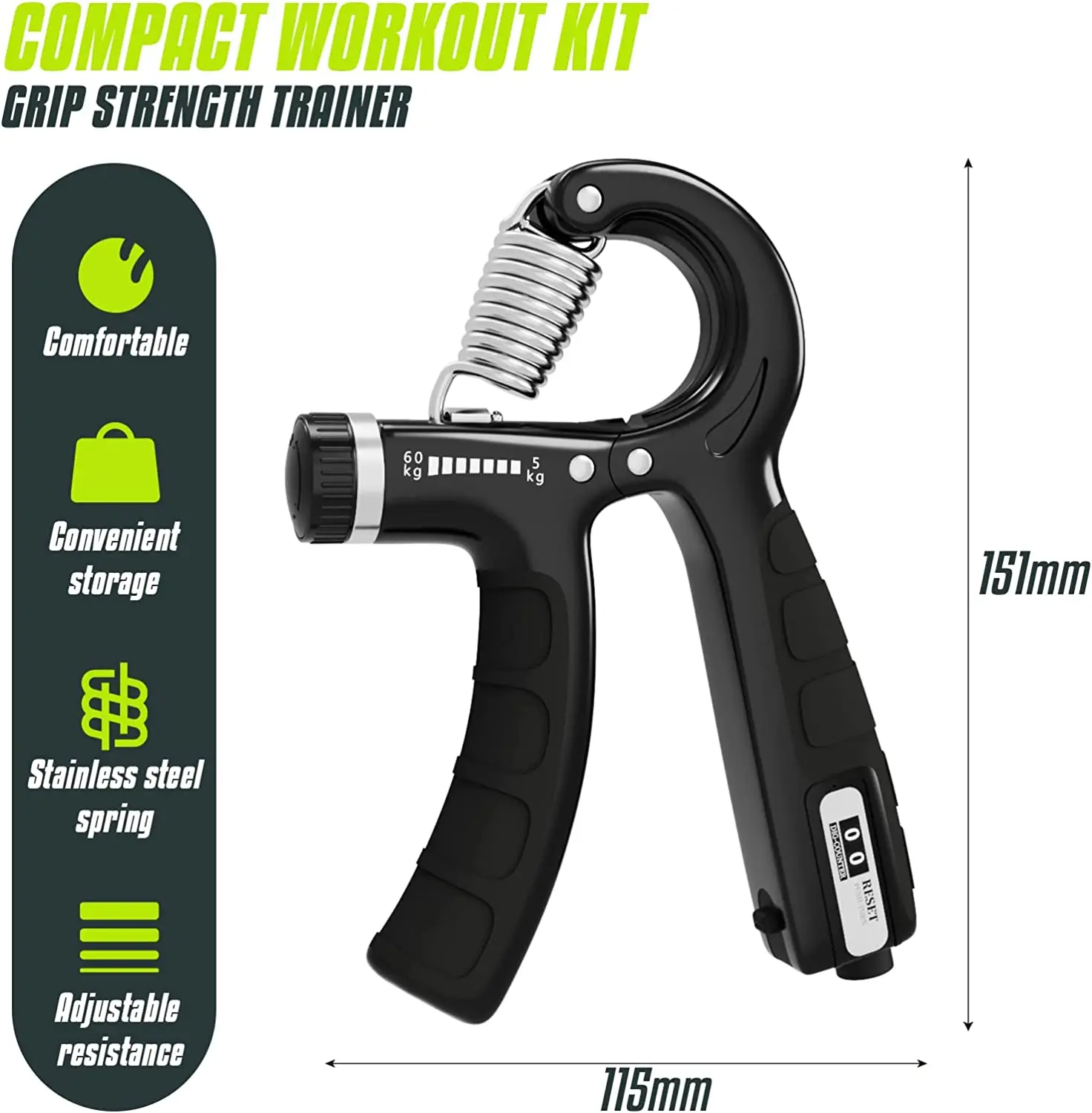 Heavy 5-60 kg Steel R Shape Hand Grip Metal Adjustable Strengthener ...