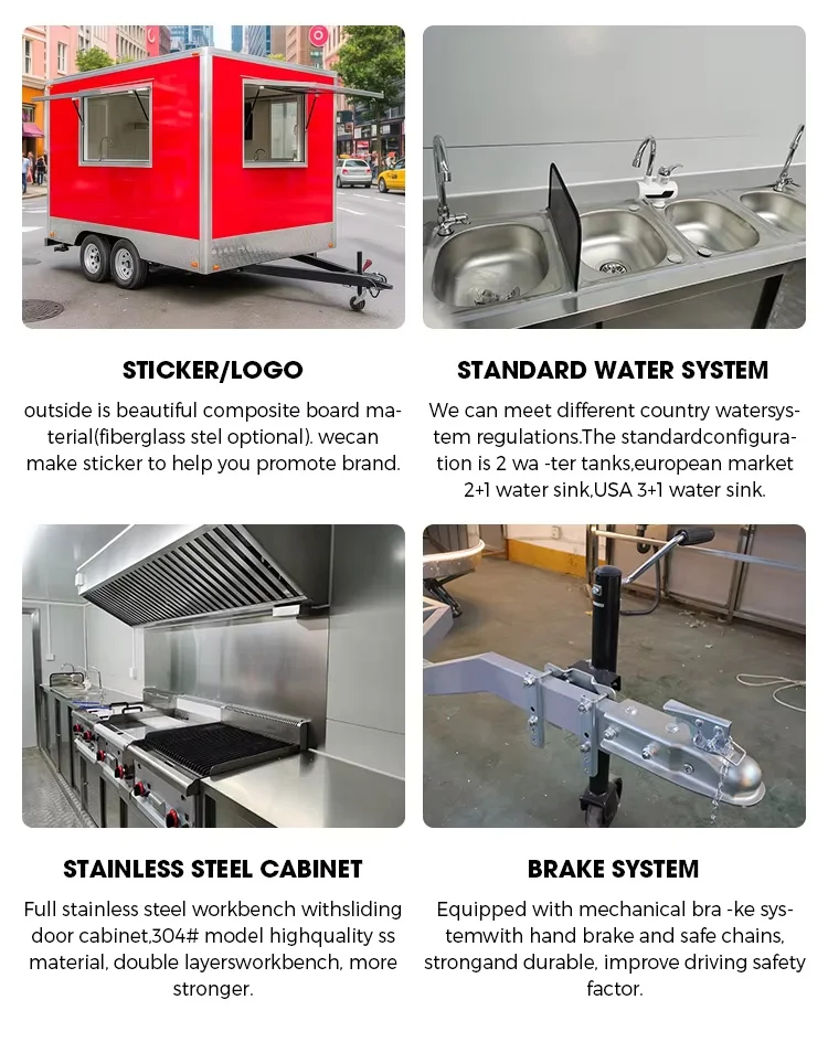 Towable Mobile Bbq Stocked Food Trailers Standard Configuration Food ...