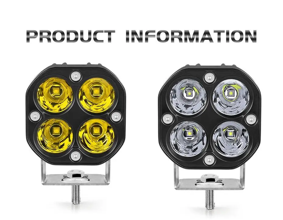 3inch Cube 40w Mini Led Work Light 12v 24v Car Dual Color Led Fog Light ...