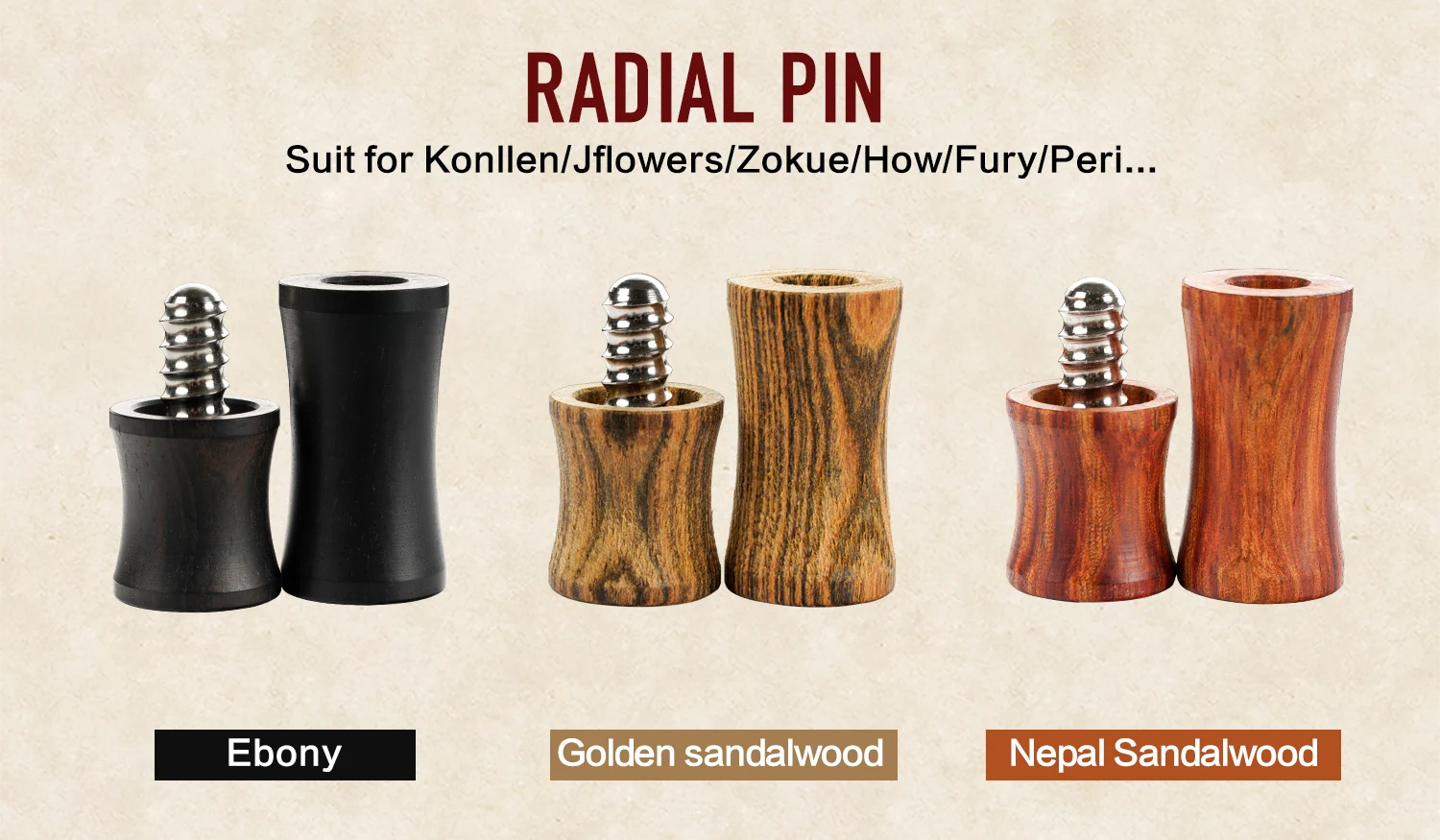 Billiards Solid Ebony Rosewood Joint Protector Radial Pin 5/16*14 3/8 ...