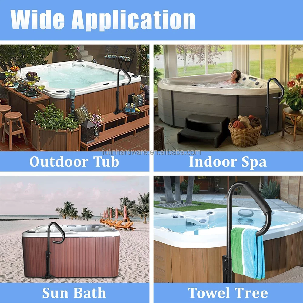 Hot Tub Handrail Spa Safety Rail - 90-Degree Swivel, Variable Height ...