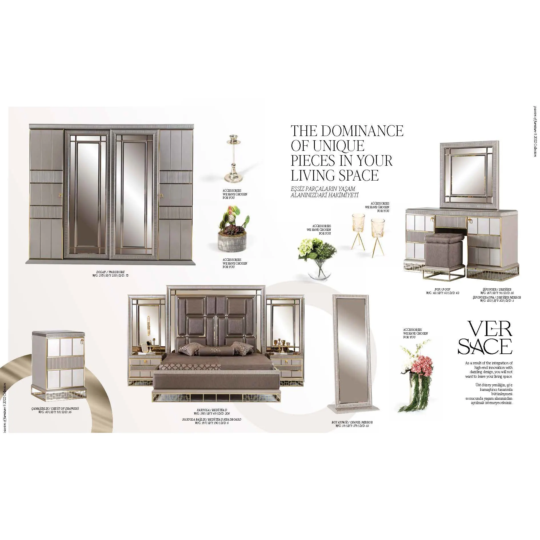 Luxurious Bedroom Furniture Set with Functional Wardrobe