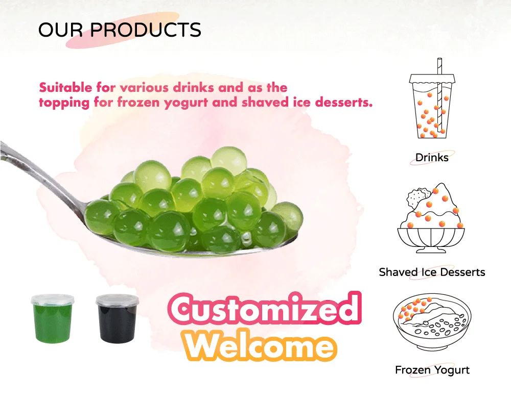 Mango Flavored Popping Boba Bottle Packaging Round Yellow Milk / Tea ...