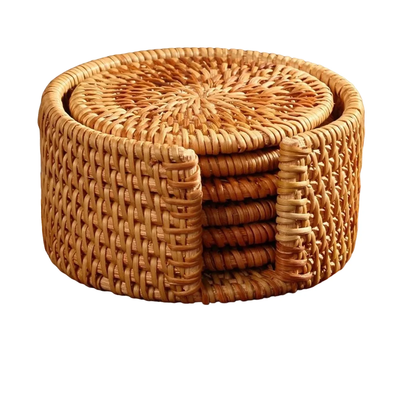 Set 6 Pcs Rattan Coasters Sublimation Wooden Coaster For Drink Heat ...