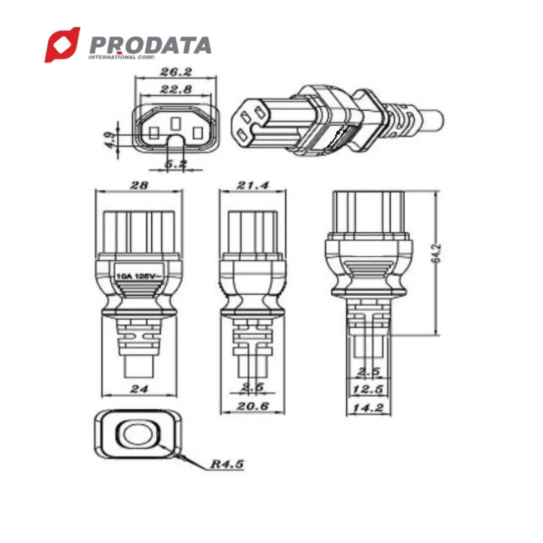 USA 10A 250V IEC 60320 C15 C16 Socket Power Cord - Reliable & Versatile