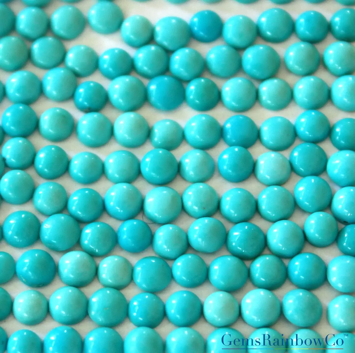 Natural Turquoise Stone Blue Color Cabochon Gemstone Round 3.5mm ...