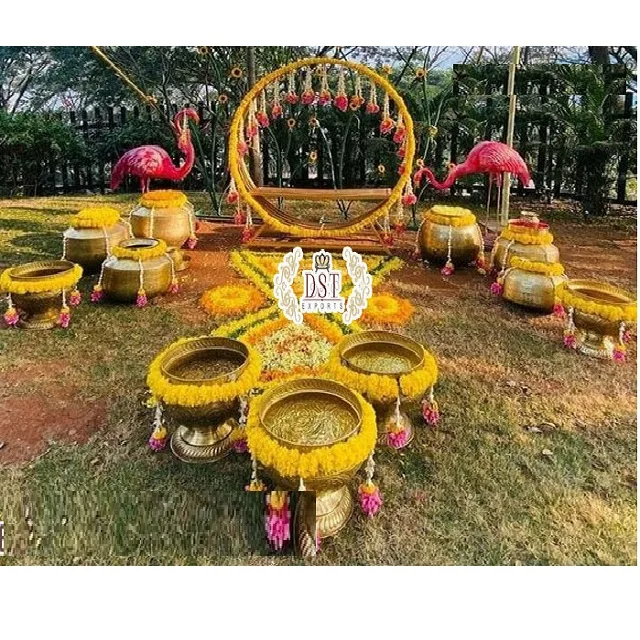 Traditional South Indian Haldi Ceremony Decoration Indian Wedding Haldi ...