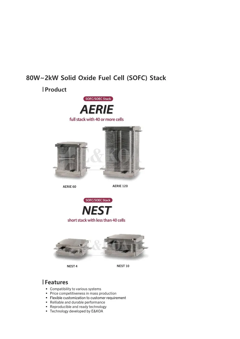 Wholesale 80W~2kW Solid Oxide Fuel Cell (SOFC) Stack Made in Korea It ...