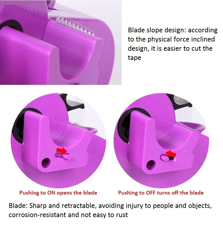 Office School Opp Transparent Packing Tape Cutter Safety ...