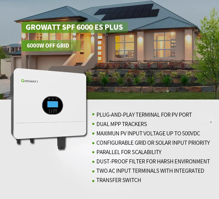 Ready Stock Singe Phase Pure Sine Wave 6kw Off Grid Solar Inverter 48v Growatt Spf 6000 Es Plus ...