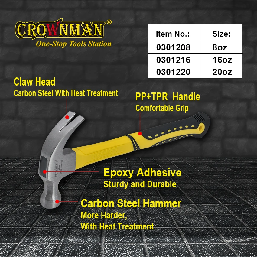 CROWNMAN Claw Hammers - Durable, Customizable Tools
