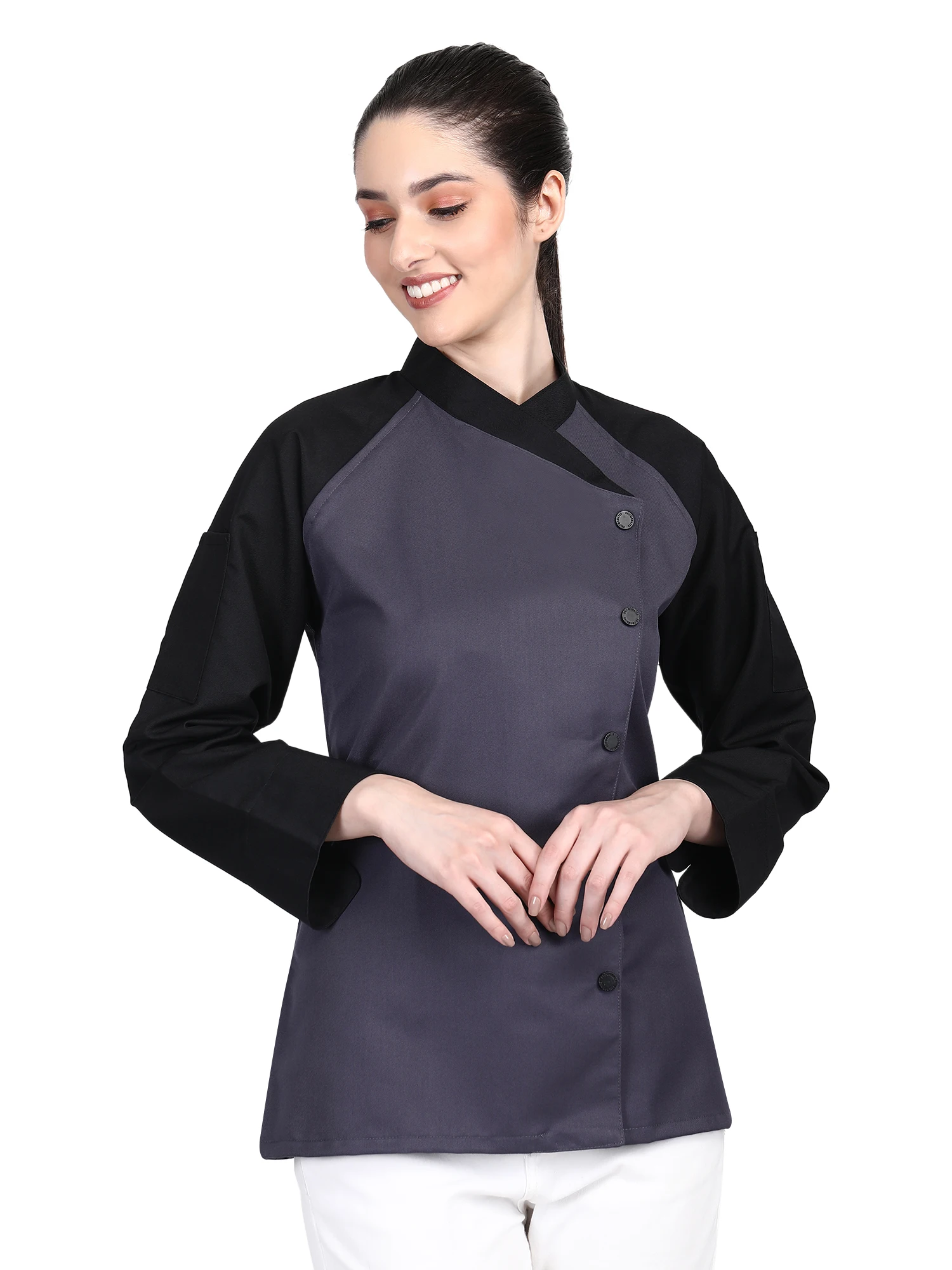 Unisex Professional Culinary Uniform 3/4 Long Sleeves Chef Coat Jacket ...