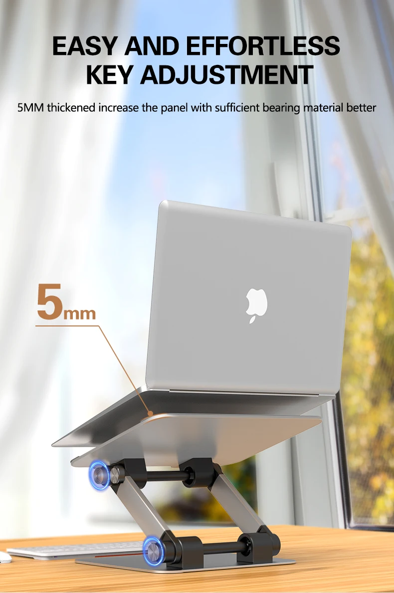 Leadingplus Adjustable Aluminum Laptop Stand - Portable & Foldable