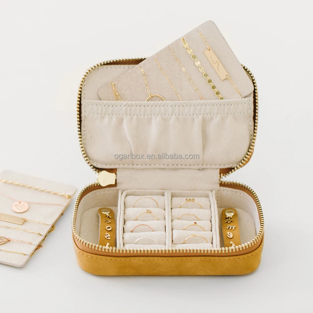 Custom Portable Mini Travel Jewelry Boxes with Zipper Jewelry Storage ...