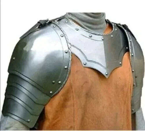 Medieval Knight Gorget Set Spauldrons Arm Shoulder Viking Crusader ...