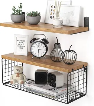 Decorative Metal Wall Shelves Storage Racks And Shelving Units Black ...