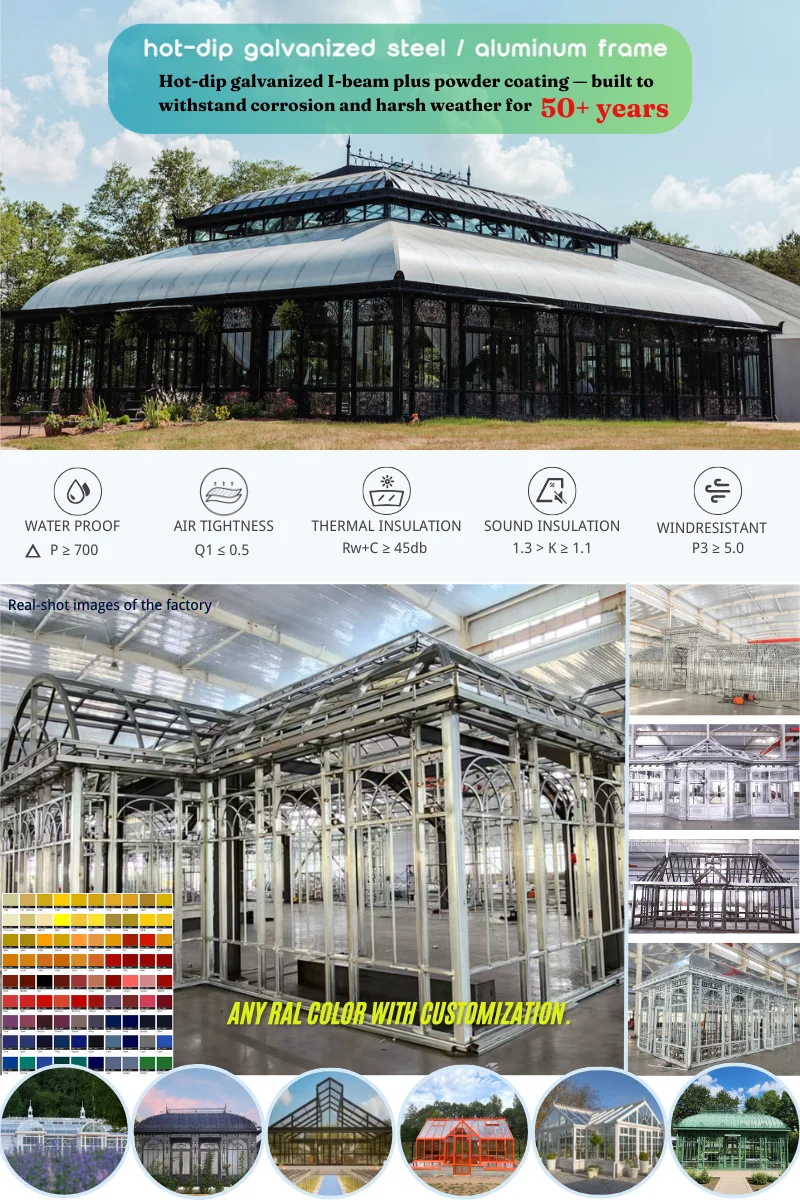 Victorian Style Castle Design Greenhouse Conservatory Metal Frame ...