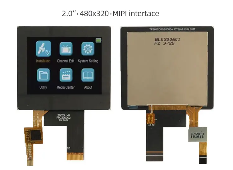 2 Inch Wide Temperature MIPI TFT LCD Display -30°C to 85°C 480x320 ST7701S High Brightness With ...