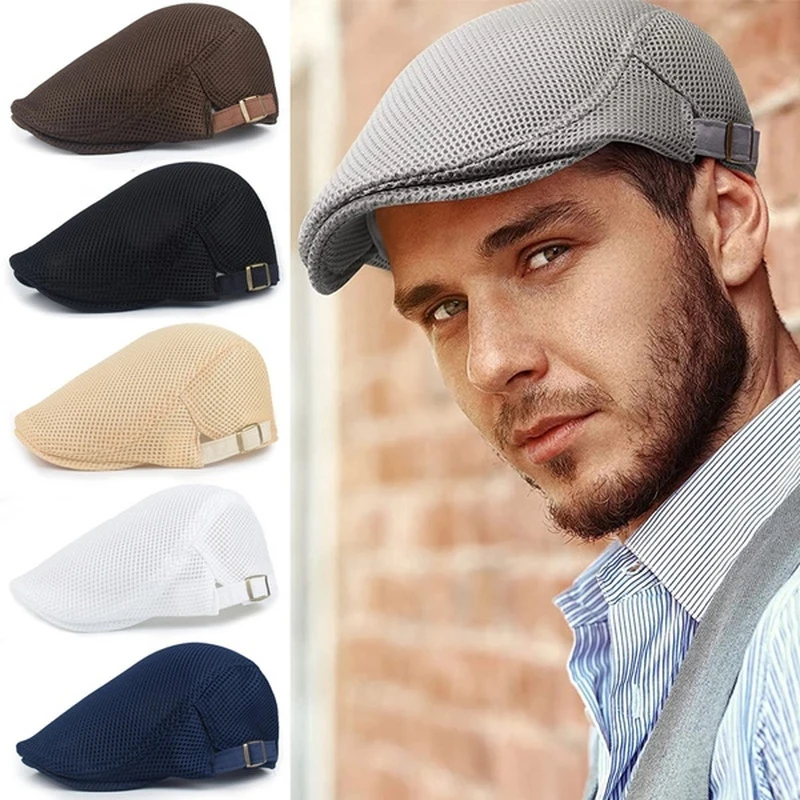 Men Hat Berets Cap Golf Driving Sun Flat Cap Fashion Cotton Berets Caps ...
