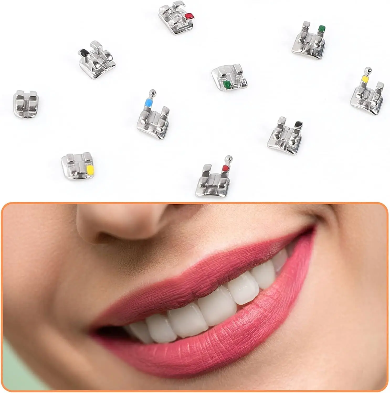 Orthodontic Monoblock Sand Blasting Brackets Mbt 0.018''/0.022'' Dental ...