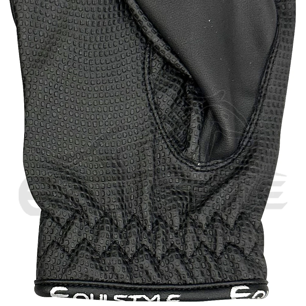 Black Equestrian Leather Gloves From Pakistan Soft Fleece Lining Twill ...