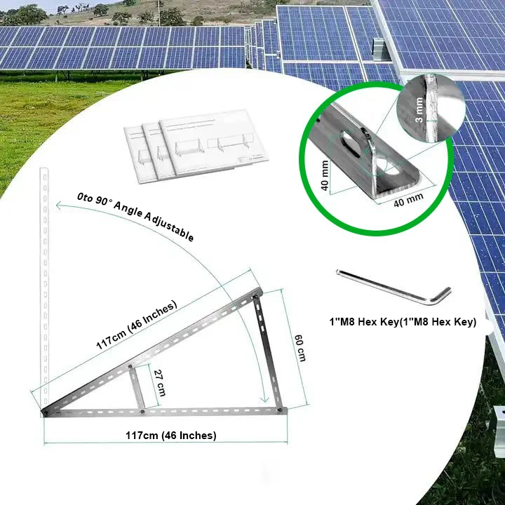 Triangle Solar Panel Mount Triangle Adjustable Bracket Tilt Brackets ...