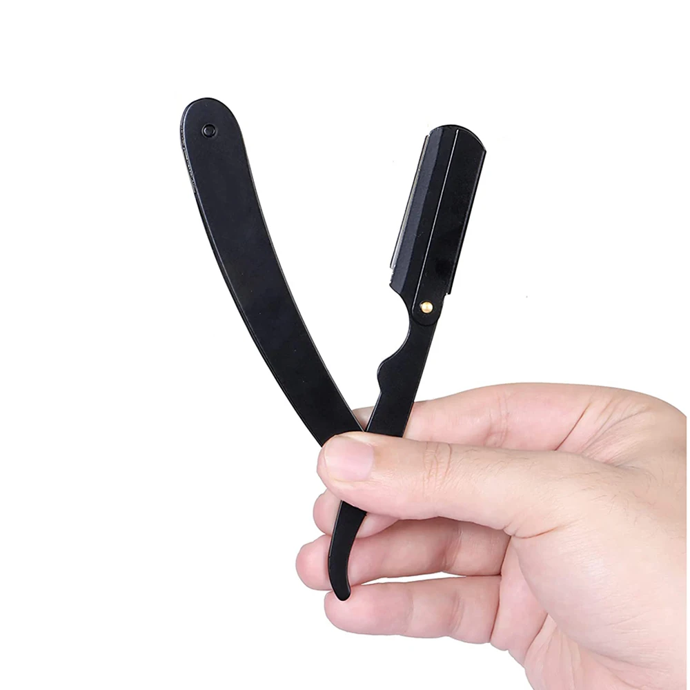 High Grade Barber Straight Edge Shaving Razor Matte Black German ...