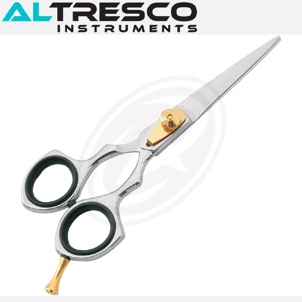 Convex/Bevel Edge Stainless Steel Finish Barber Scissors Adjustable ...