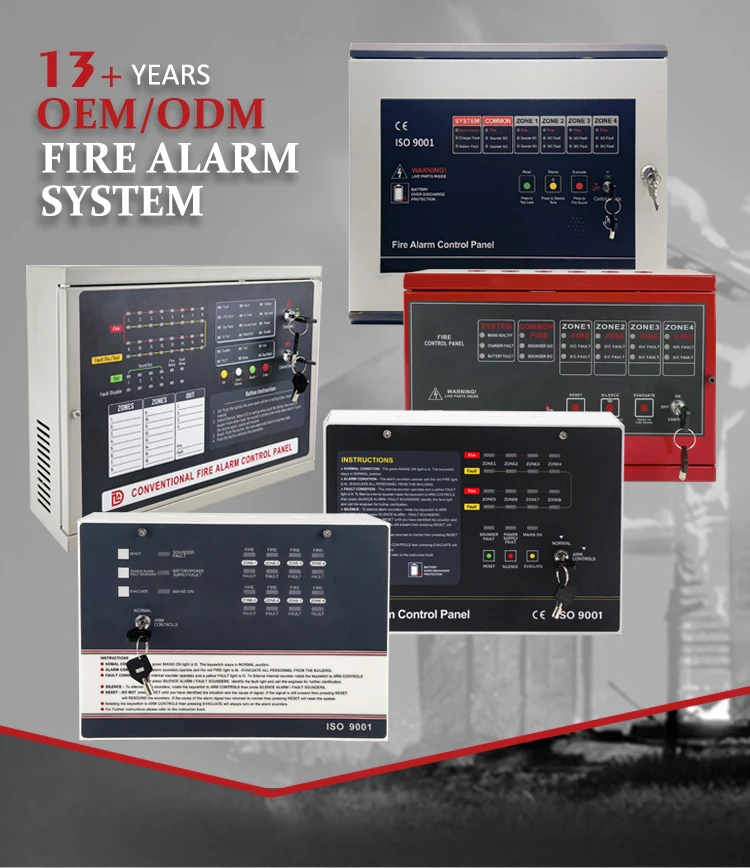 Good Quality Fire Alarm Control Panels With 4/8 Zones Conventional Fire ...