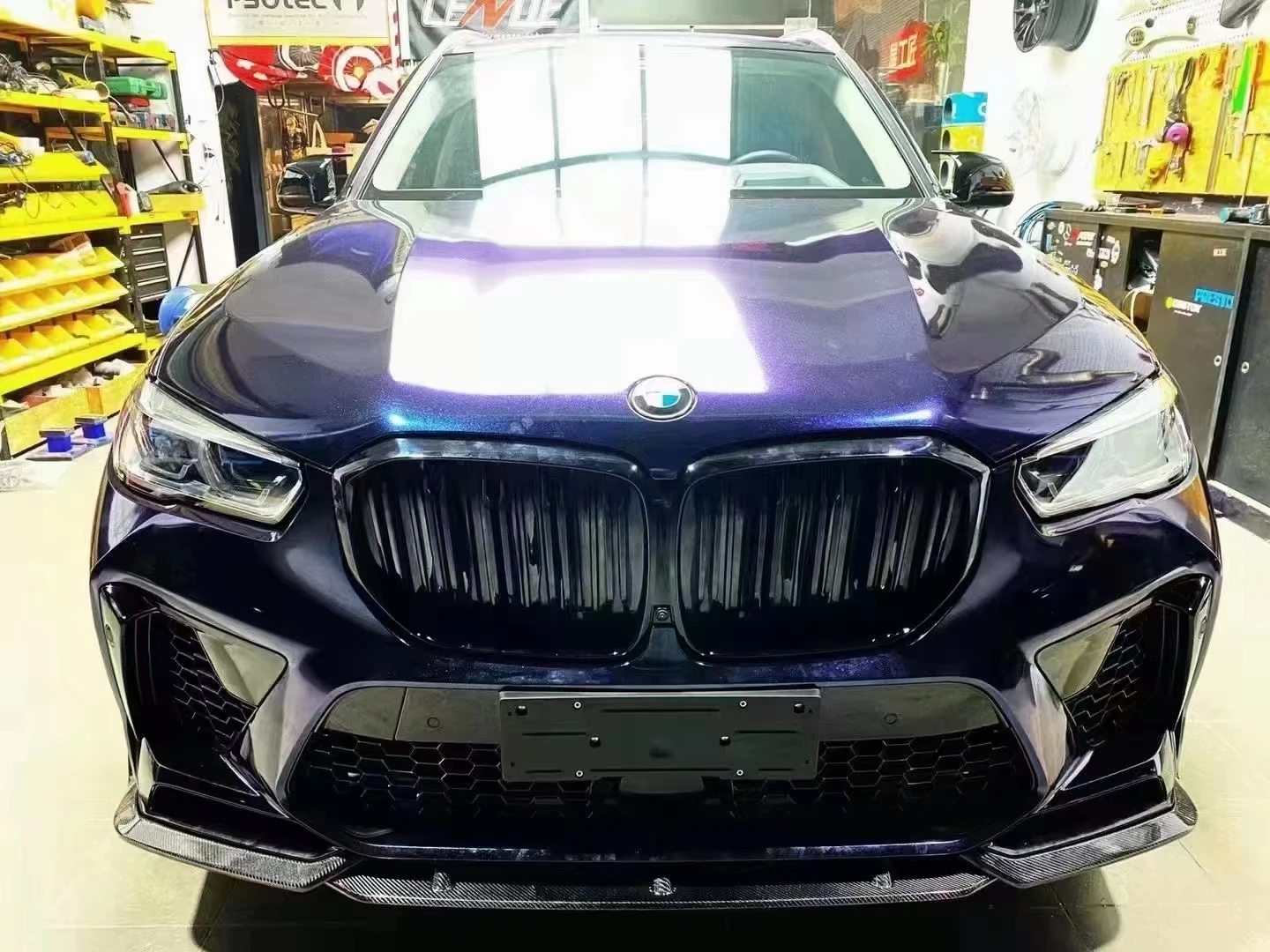 For Bmw X5m F95 Carbon Bumper Front Lip Chin Spoiler Front Splitter ...