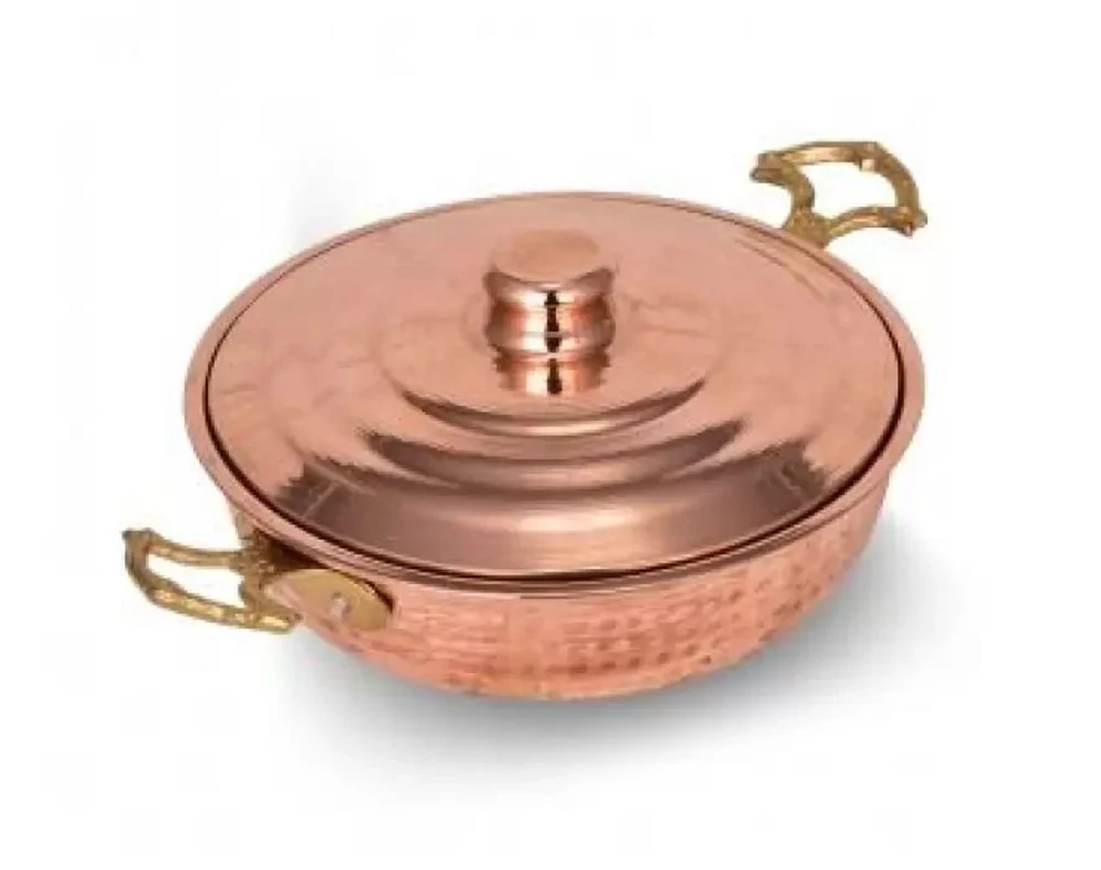 Handmade Hand Hammered Copper Emirgan Pan With Lid Honeycomb,Omelette ...