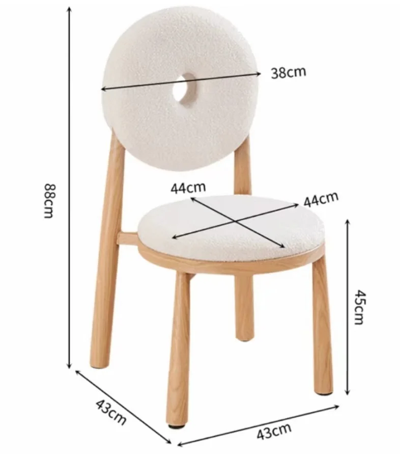 Modern Design Donut Shaped Wood Frame Upholstered Accent Chair Boucle ...