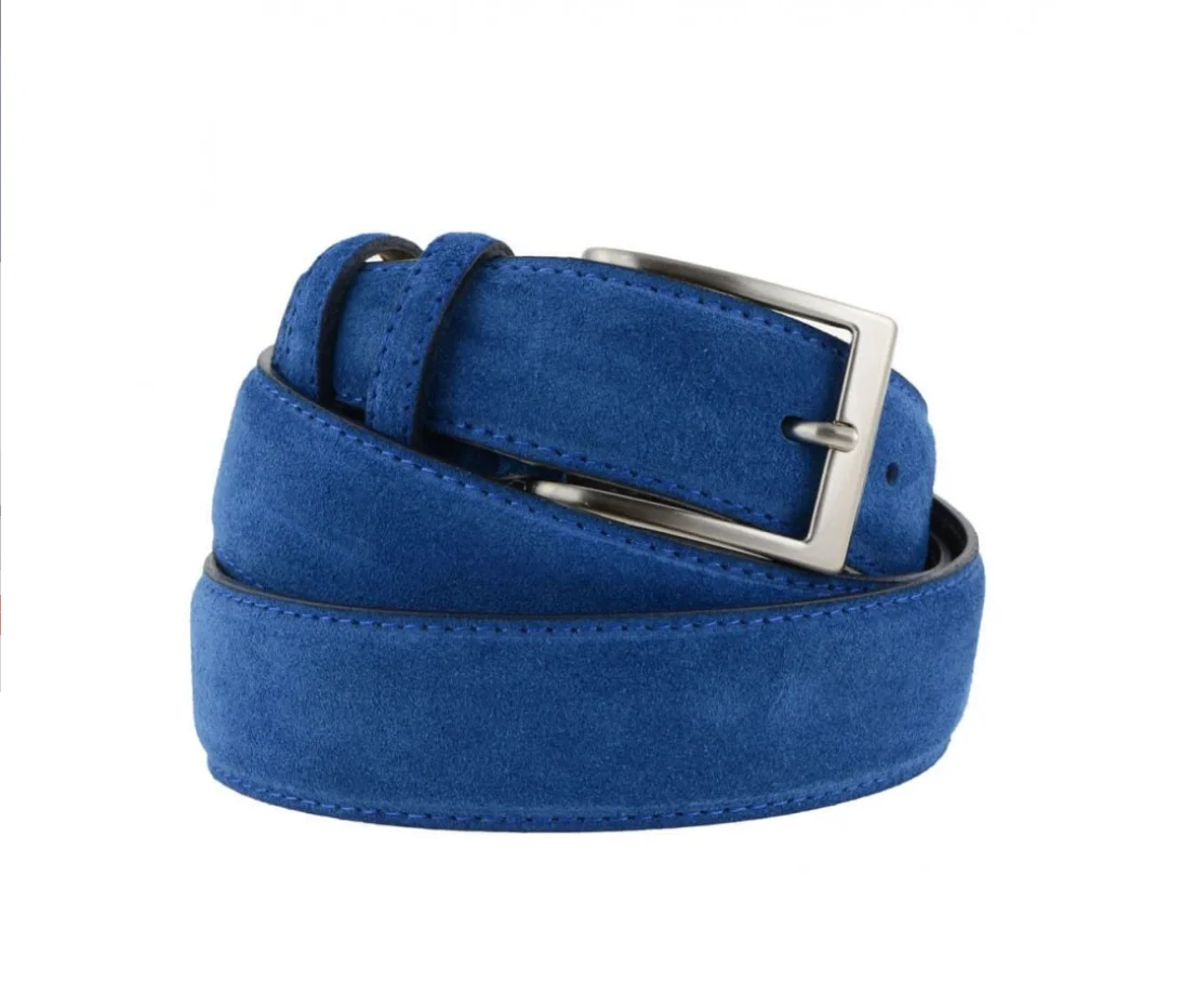 High Quality Handmade Italian Elegant Blue Avion Belt Designer Genuine ...