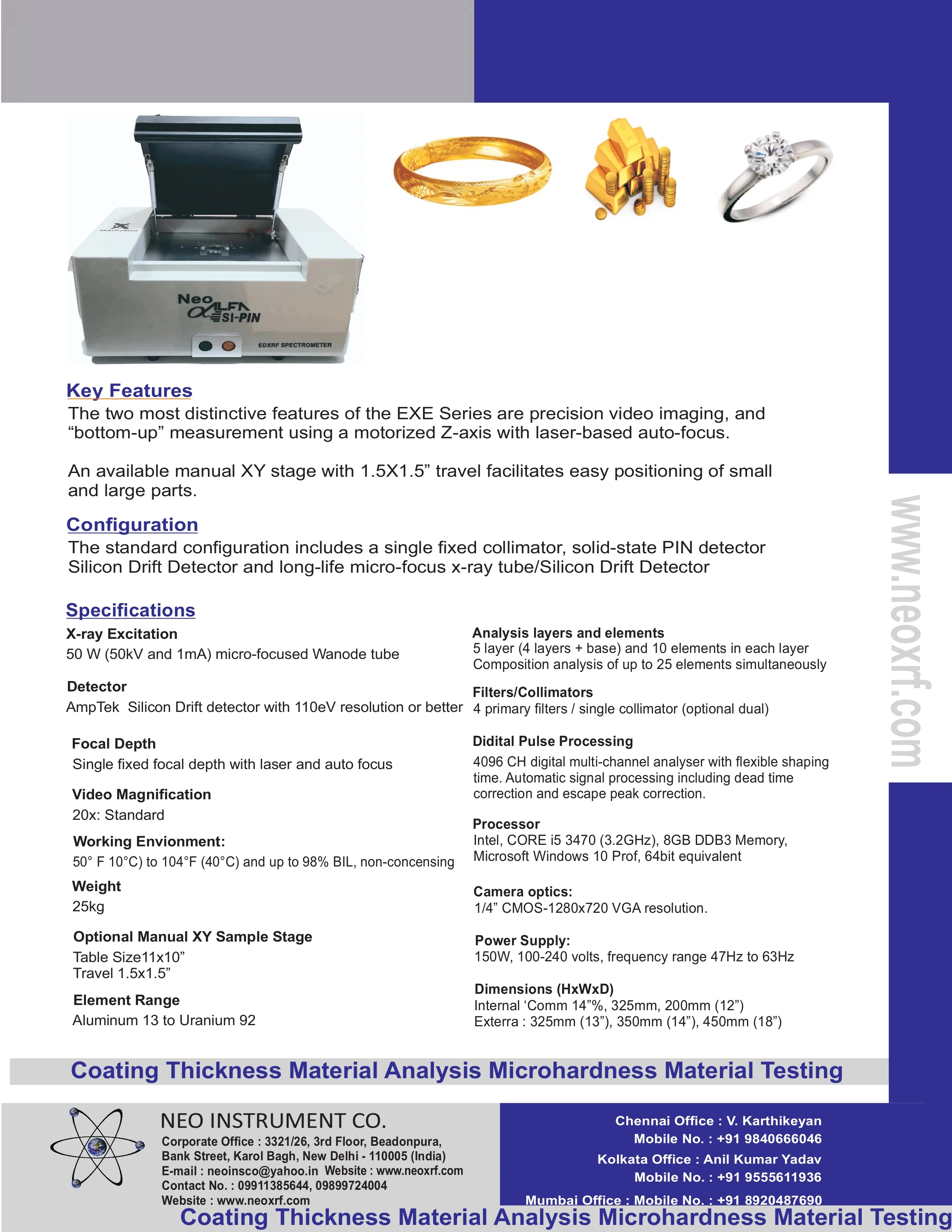 Fluorescence Spectrometer Xrf For Gold & Silver Analysis Analyze ...