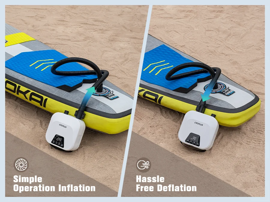 Max 20PSI Auto Inflation and Deflation Mini Portable SUP Pump