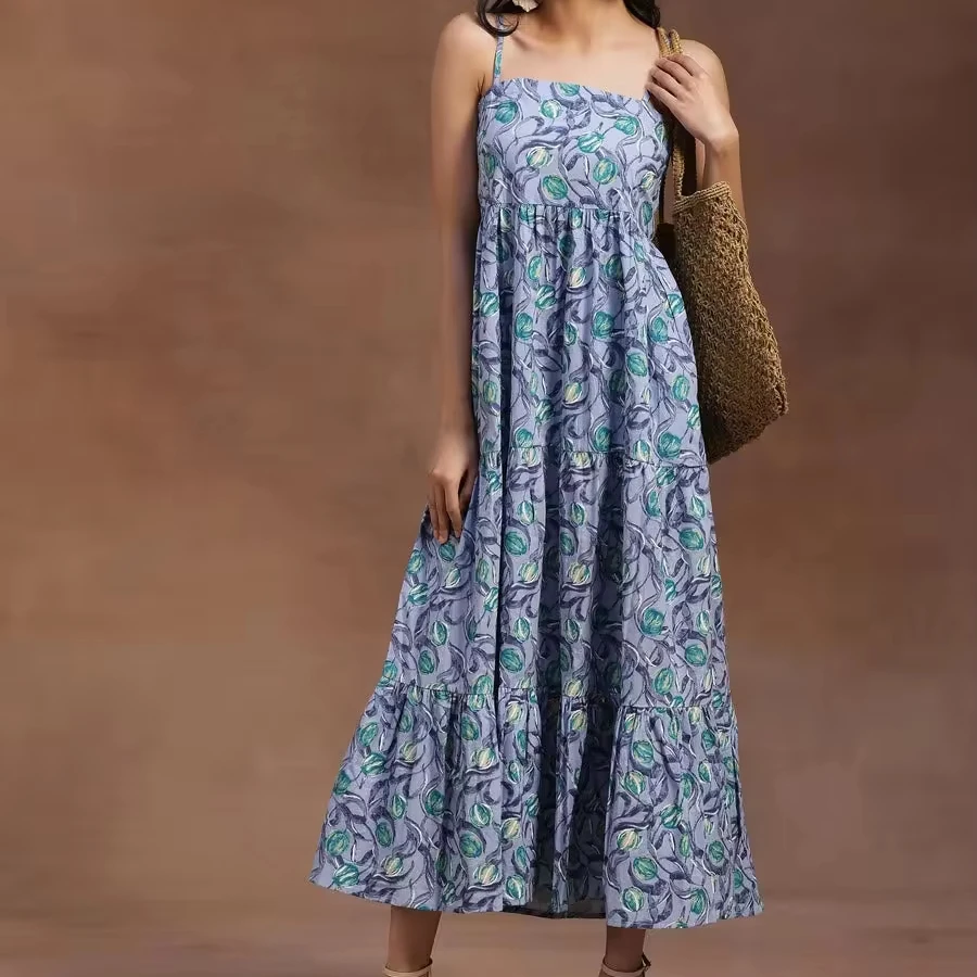 Women's Casual Summer Dress Short Cotton With Chic Floral Print ...