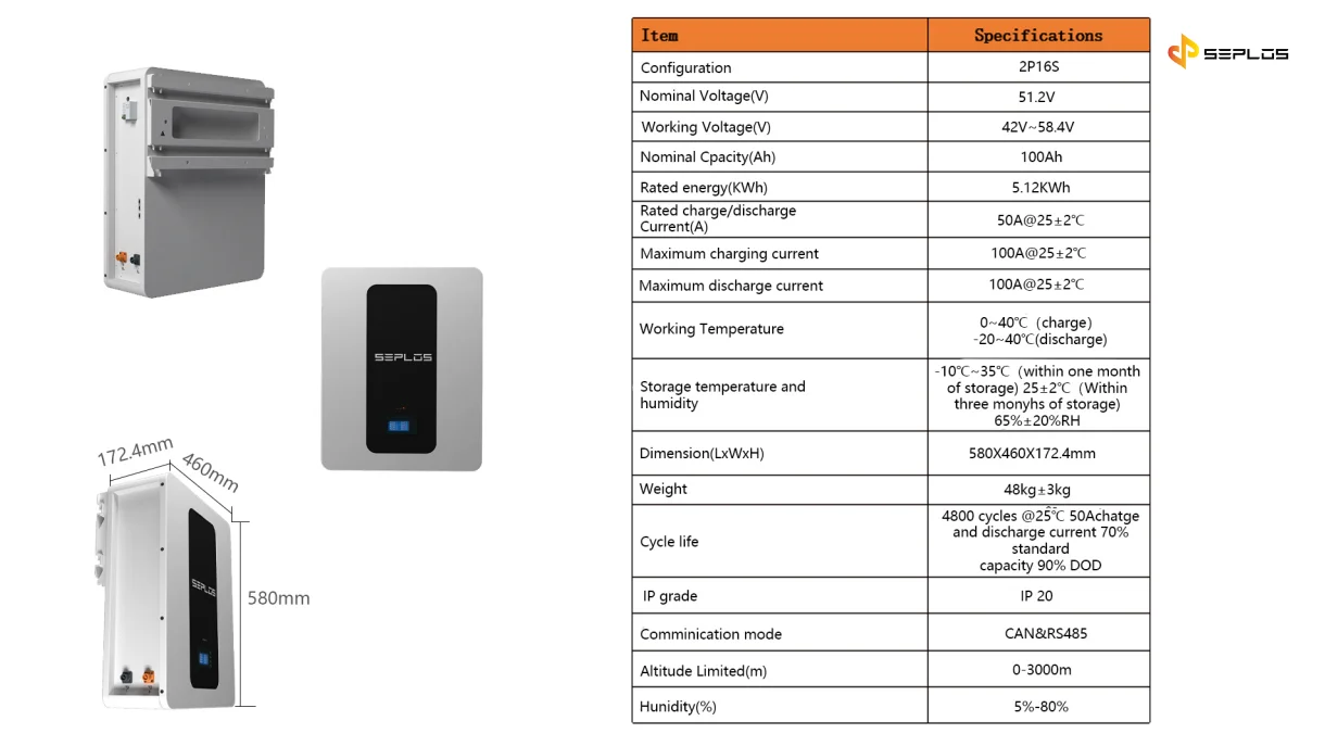2023 Seplos Polo- W Home&residential 51.2v 100ah Lifepo4 Safety Battery ...