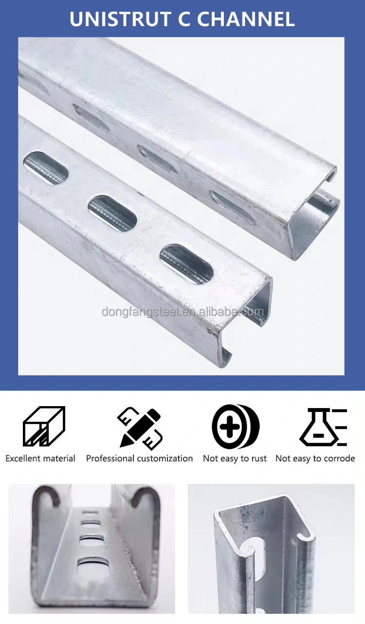 SS Unistrut Pre-Galvanised Steel Channels Electrical Unistrut Stainless ...