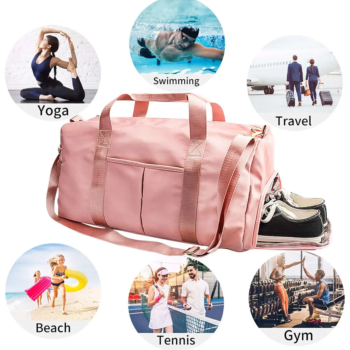 Wholesale Dry Wet Separation Nylon Sports Bags Women Men Waterproof ...