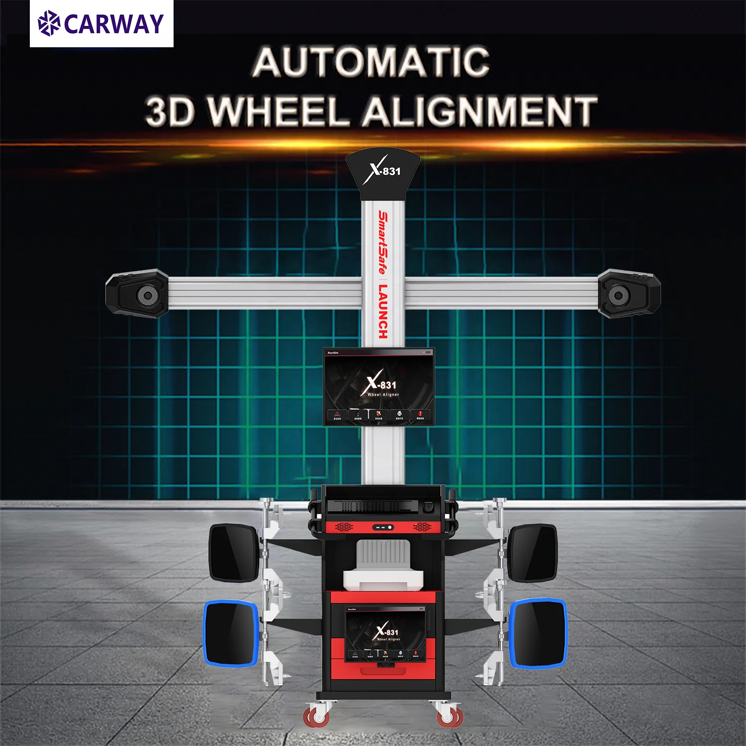 LAUNCH X-861 PRO 5G Fully Automatic 3D Wheel Alignment Machine for ...