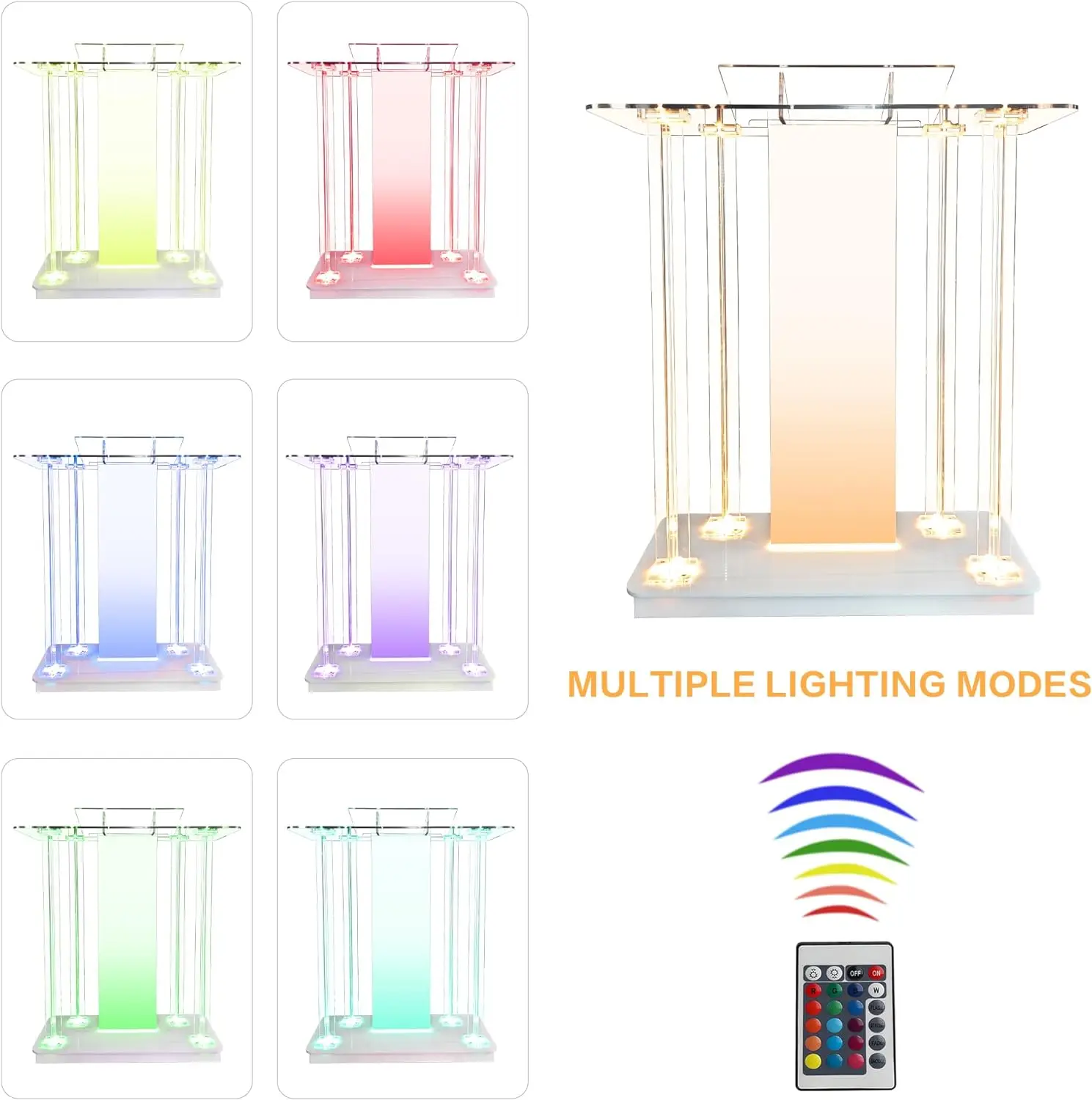 Acrylic Pulpit for Church - LED Lighting & Customizable