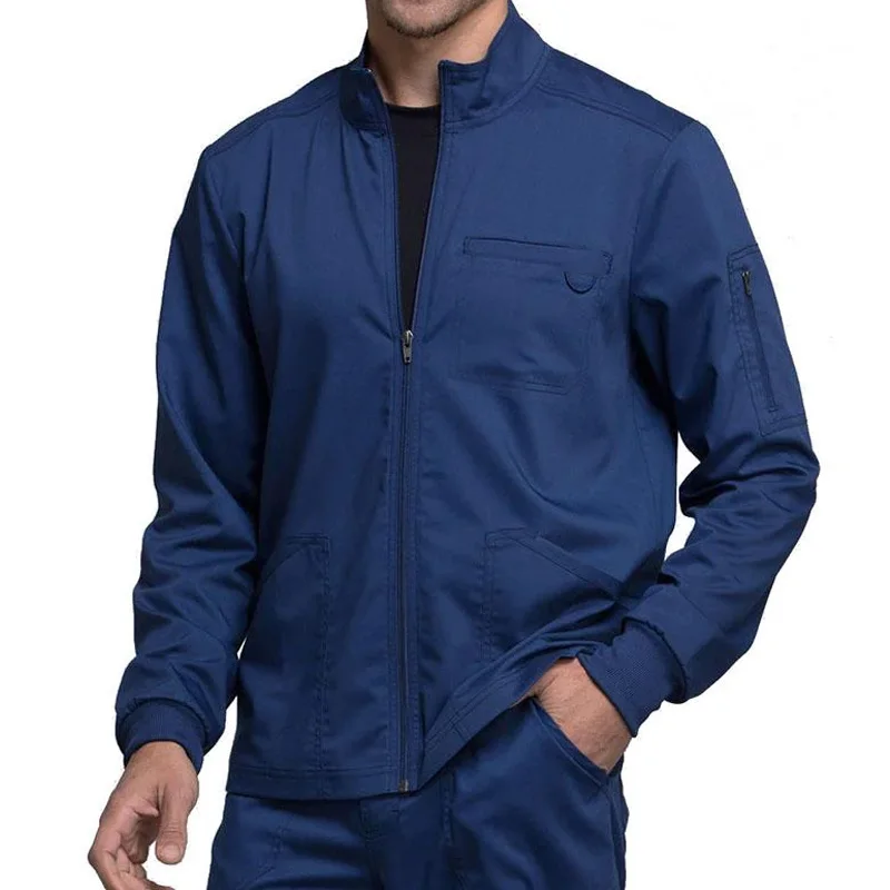 Oem Popular Design Men's Stretch Scrub Jackets Medical Scrub Workwear ...