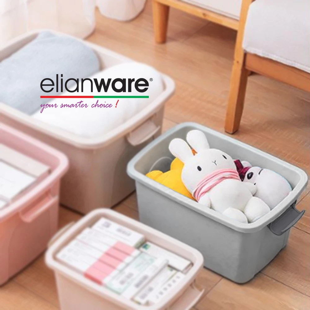 Elianware Hand Carrier Rectangle Storage Box Handle With Four Wheel ...