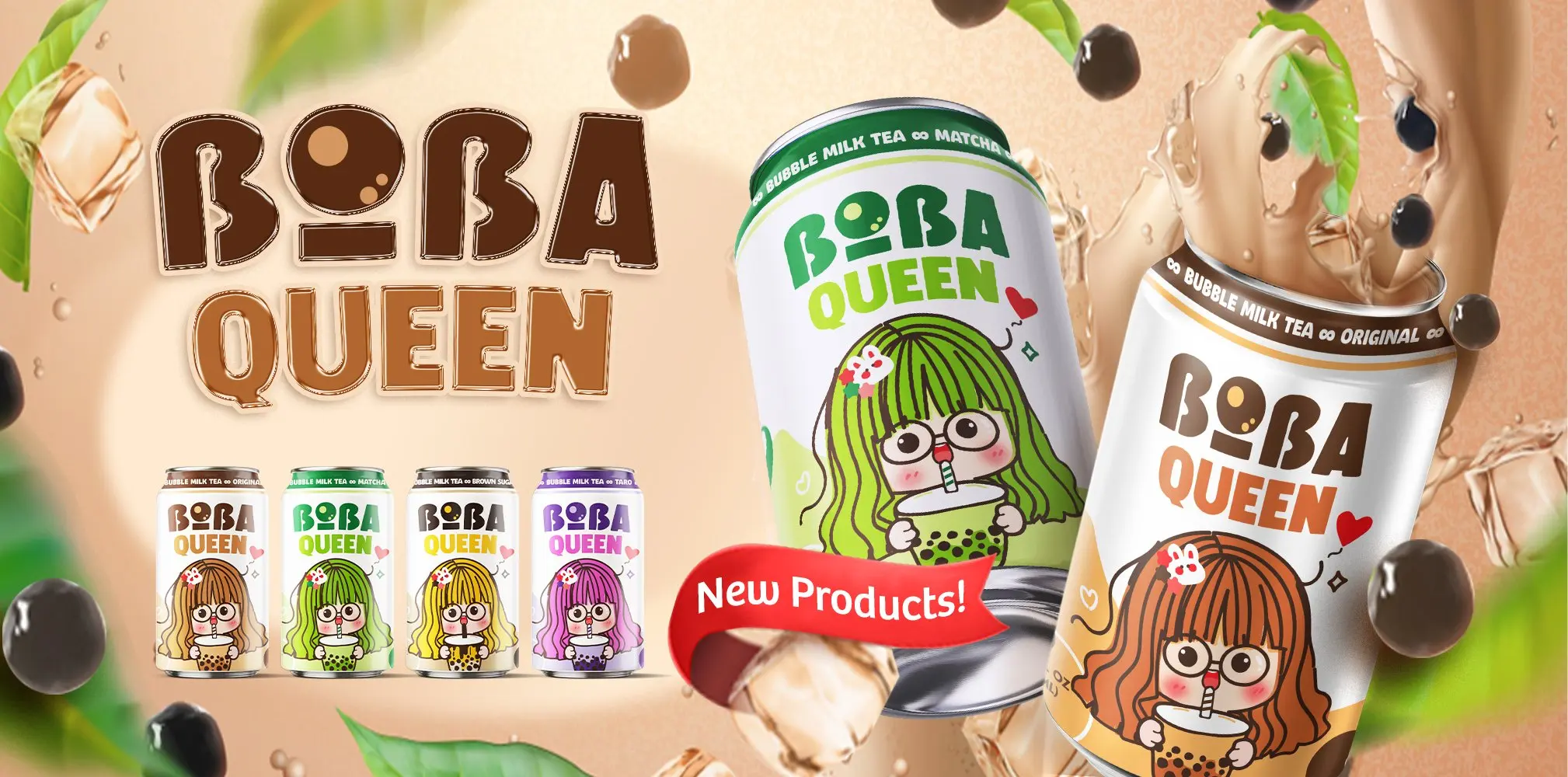 Matcha Bubble Tea Canned 330ML - Boba Queen Wholesale