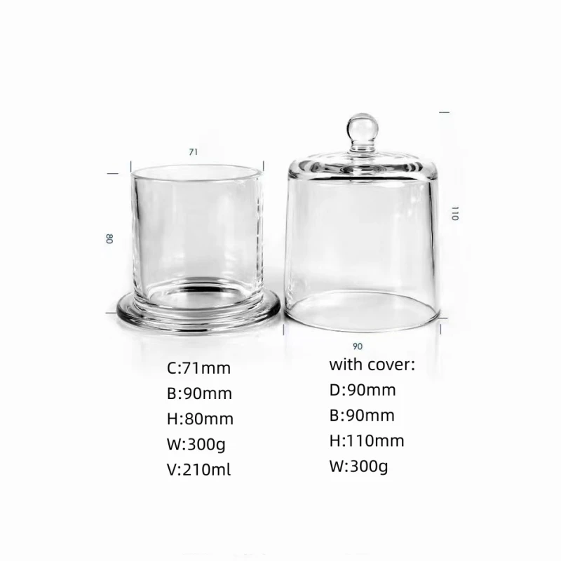 210ml 350ml Aroma Diffuser Stone Container Cloche Glass Candle Holders ...