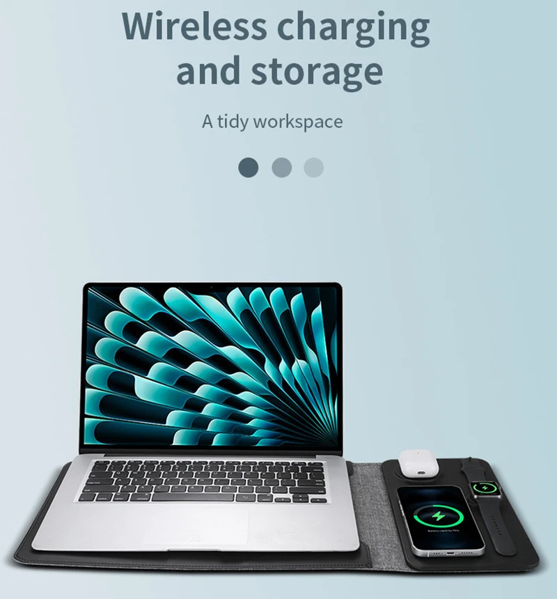 Portable Wireless Charging Laptop Sleeve - Protect & Style