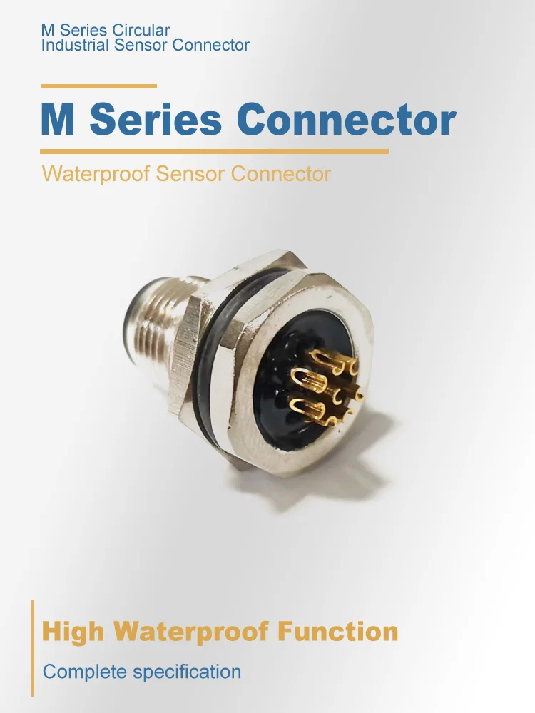 M8 M12 Connector Cable Pin Male Female Circular Coaxial Series 2 3 4 5 ...