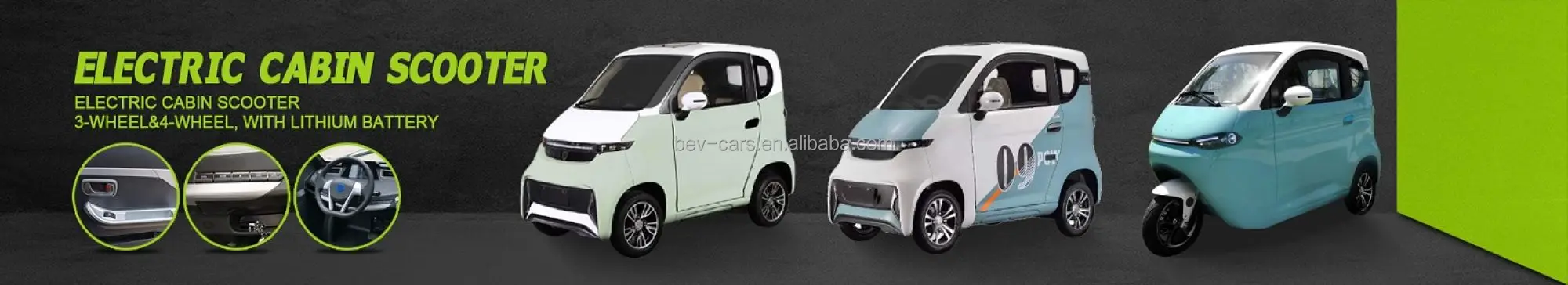 Yunlong Electric Car J4 - 2 Seats, 2000W Motor, EEC COC Approval
