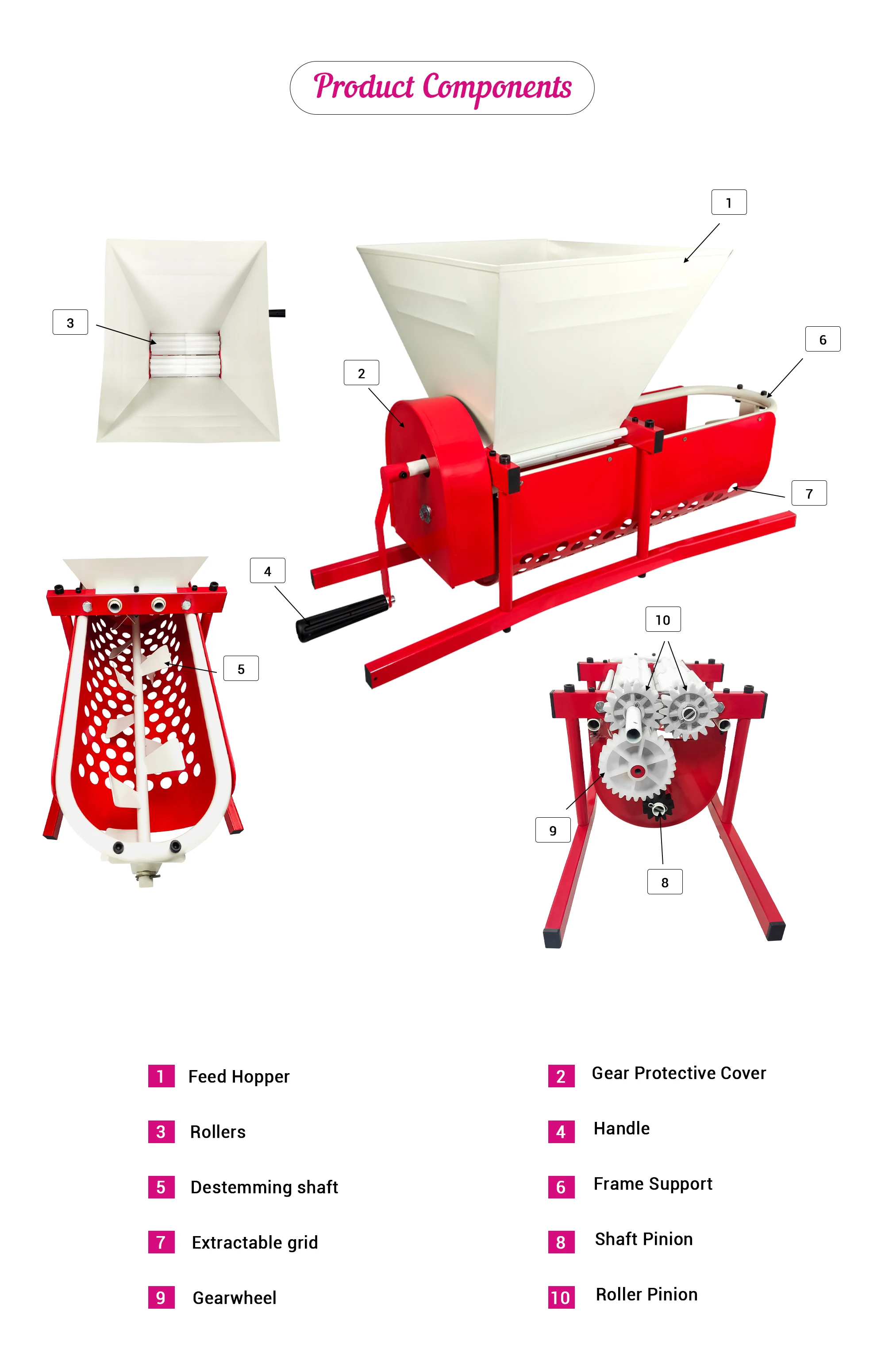 Small Manual Grape Crusher Destemmer for Farm Home Winemaker High ...